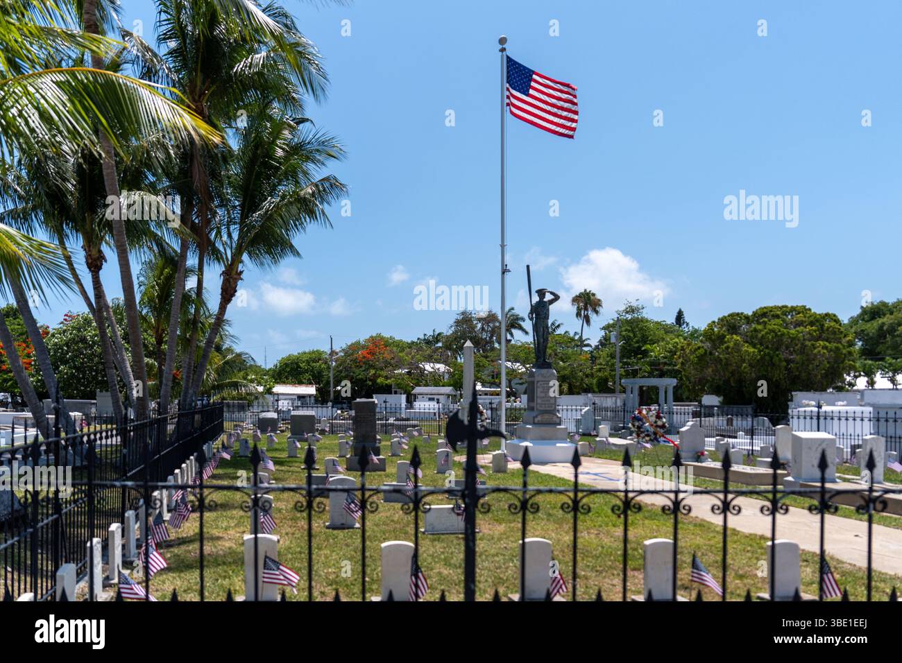 Key West, United States. 26th May, 2025. US Flags fly at the U.S.S ...