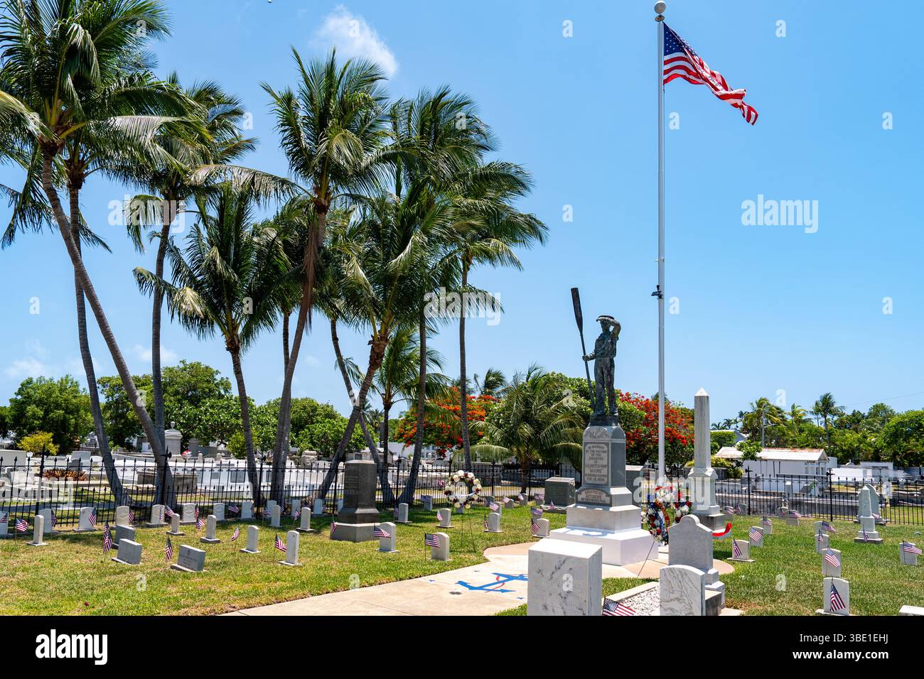 Key West, United States. 26th May, 2025. US Flags fly at the U.S.S ...