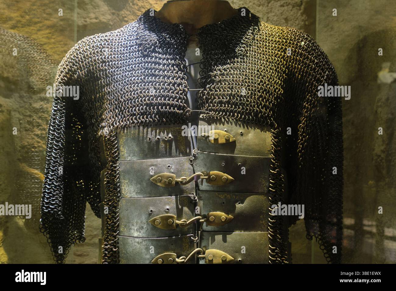 A display of chain mail armor, worn for battle. At the Kilibahir Castle ...