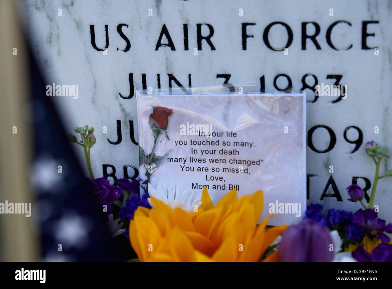Headstone letter from family hi-res stock photography and images - Alamy
