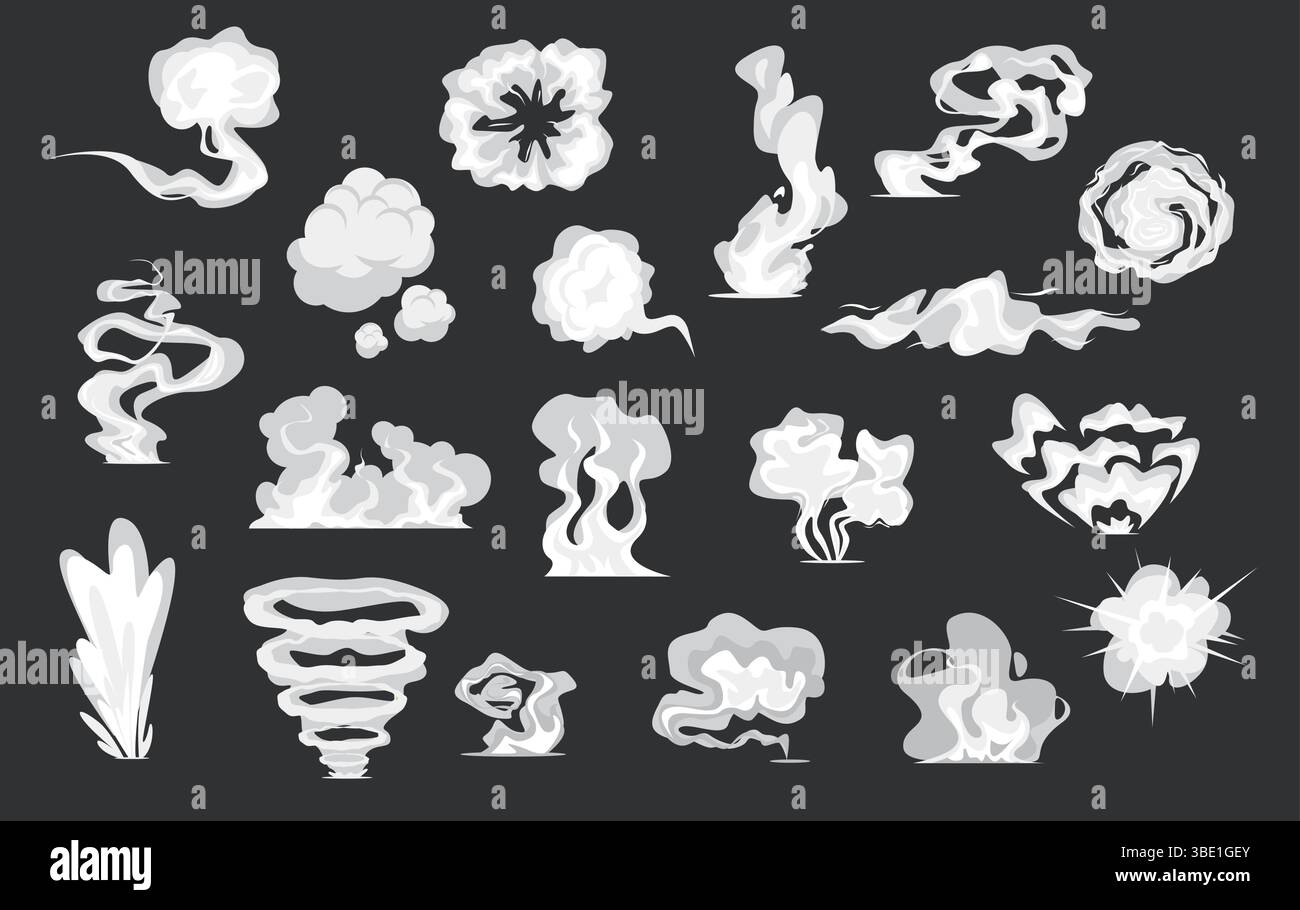 Special effects template with different smoke and blast explosion ...