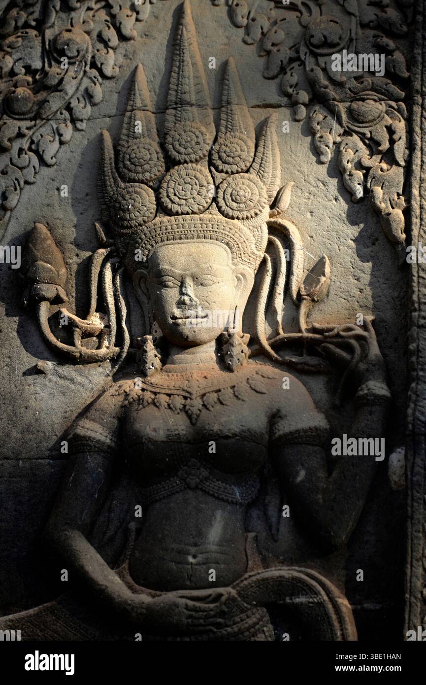 Devata at Angkor Wat temple,Cambodia,Indochina,Southeast Asia,Asia ...