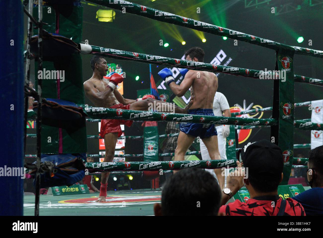 Khmer Kick boxers in the ring at a match in PhnomPenh,Cambodia,South ...