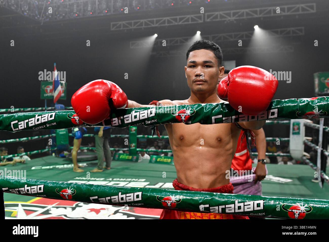 Khmer Kick boxers in the ring at a match in PhnomPenh,Cambodia,South ...
