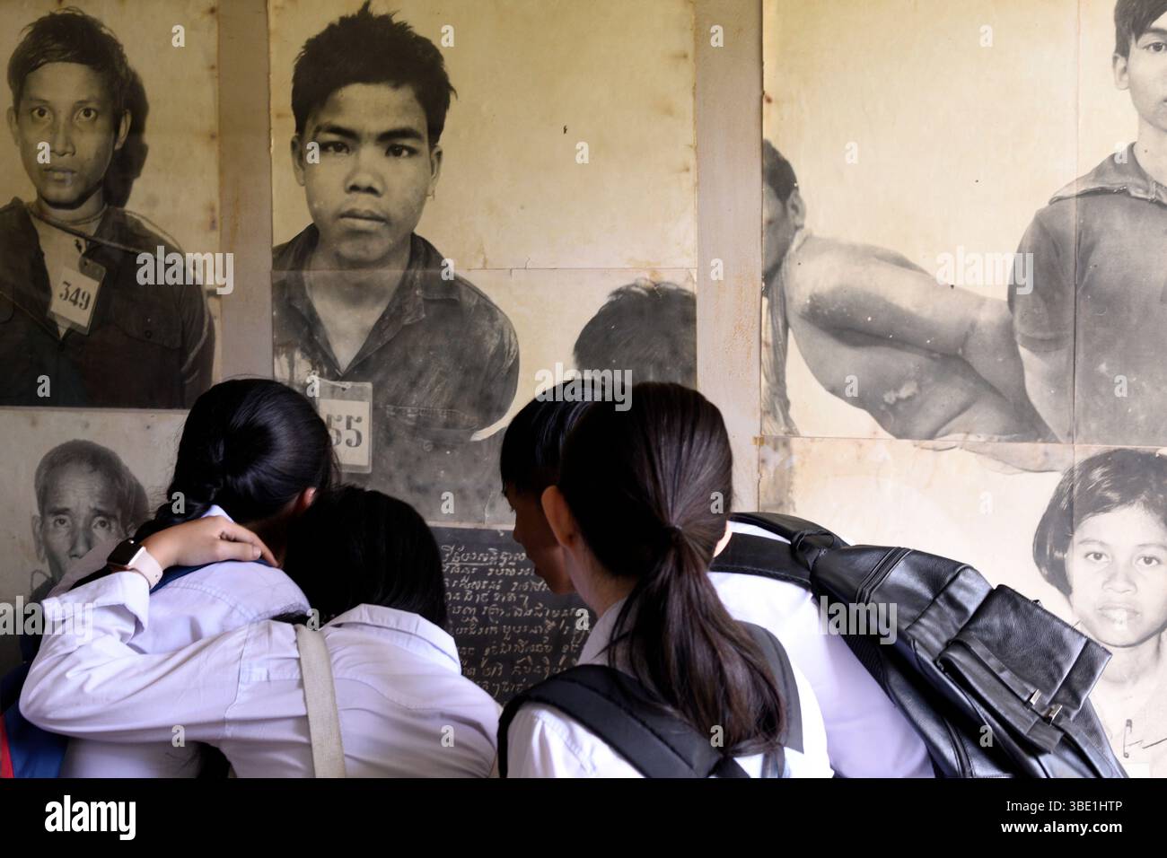 Tuol Sleng genocide museum,display of final victim's photographs in ...