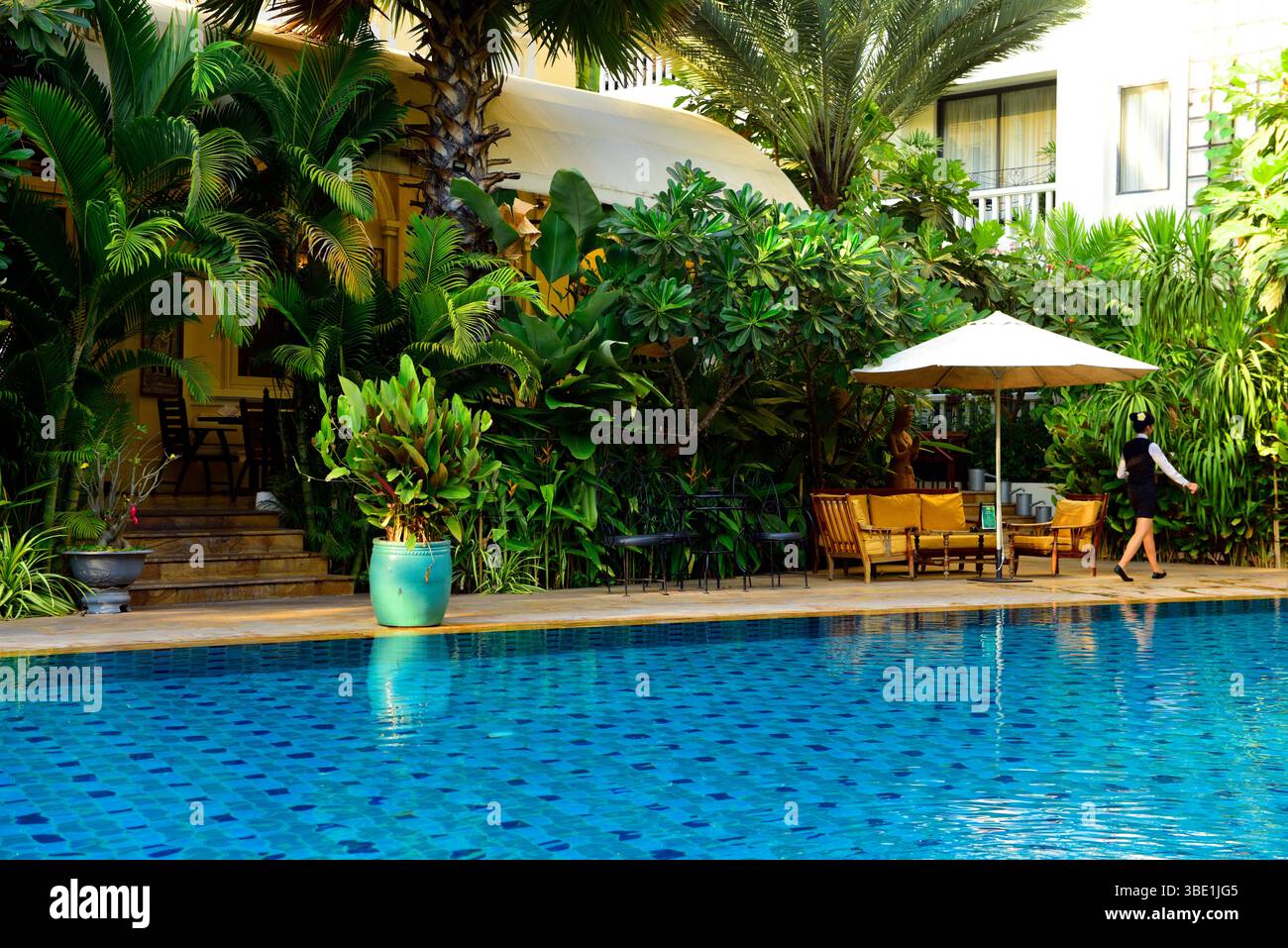 Swimming pool of Palace Gate Hotel in Phnom Penh,Cambodia,South East ...