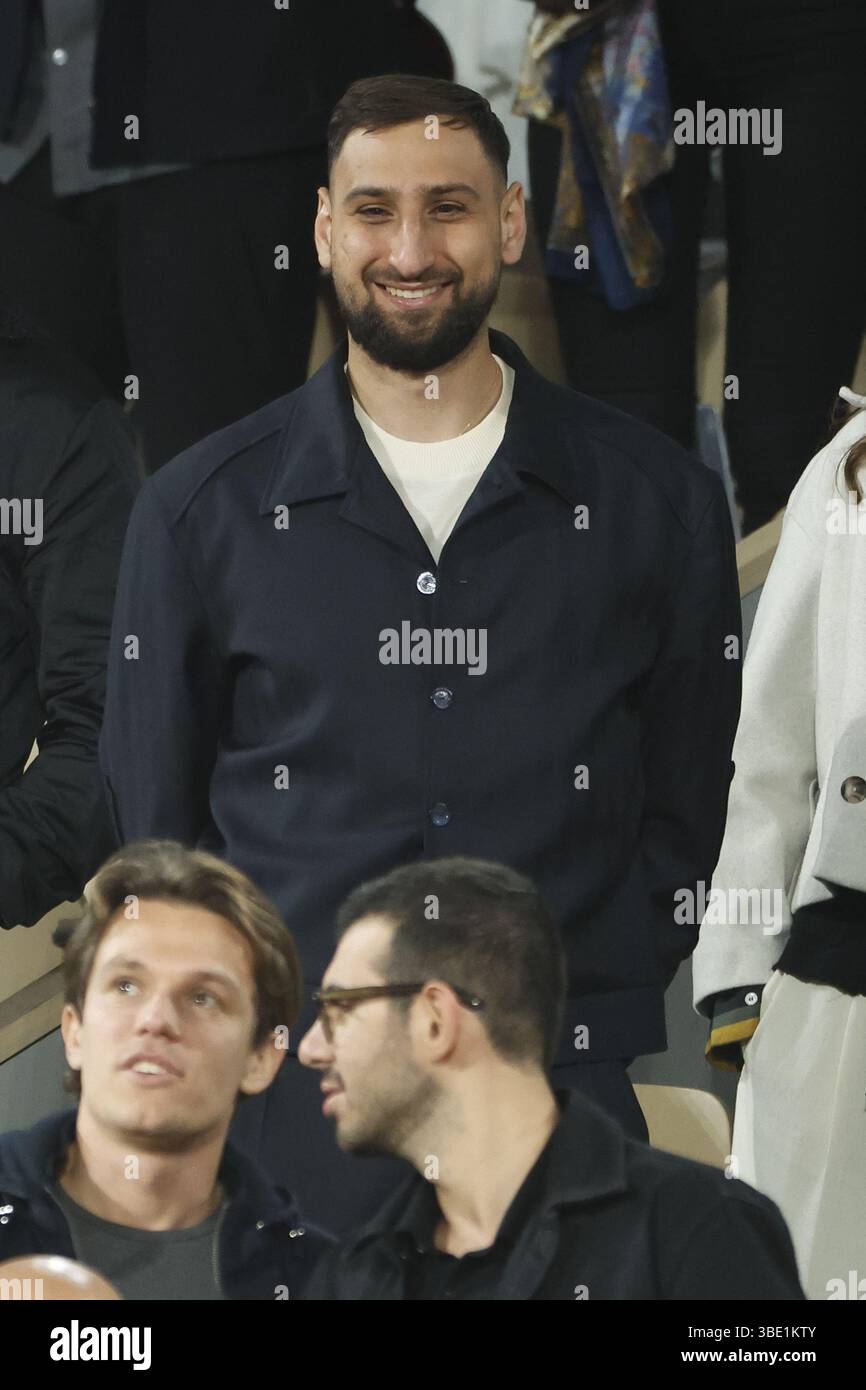 PSG goalkeeper Gianluigi Donnarumma watching the victory of Jannik ...