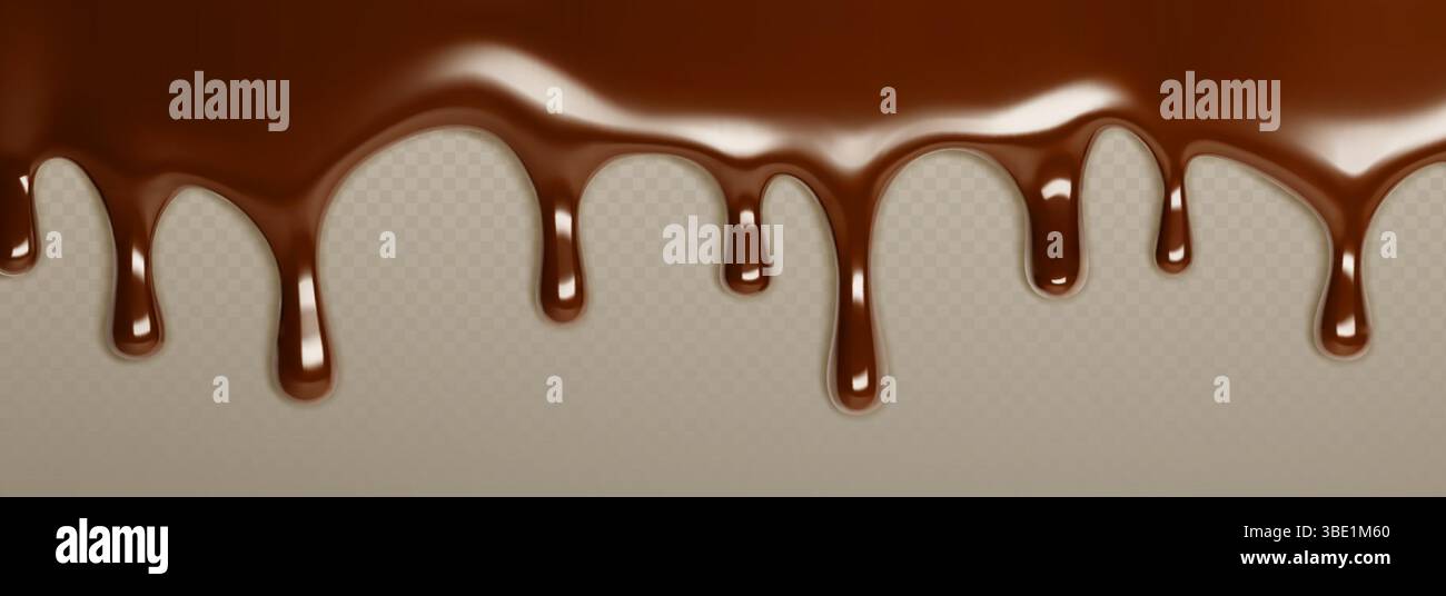 Flowing chocolate drip border - sweet brown melted liquid dripping from ...