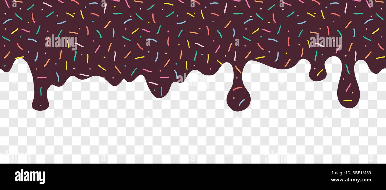 Simple Sprinkle pattern. Chocolate brown wave border with colorful ...