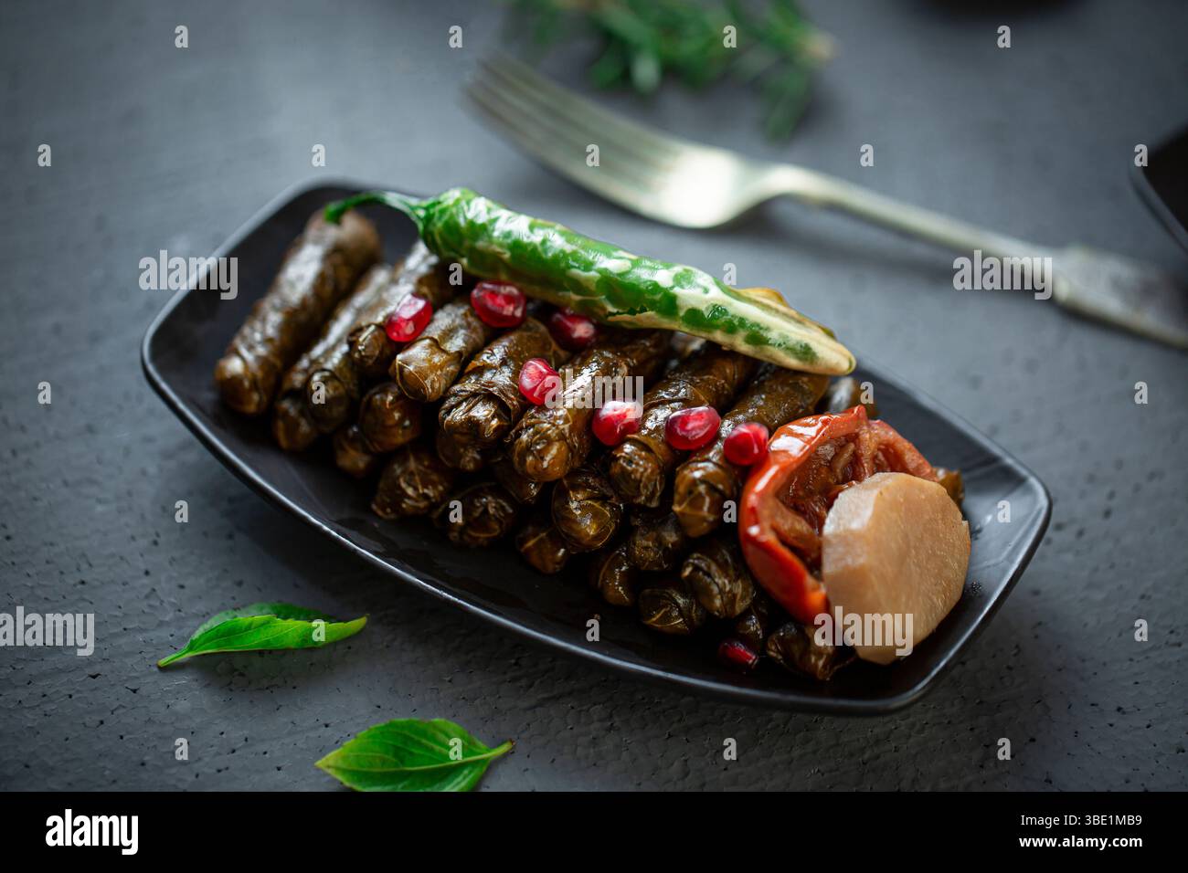 Stuffed grape leaves with potatoes – classic Middle Eastern vegetarian ...