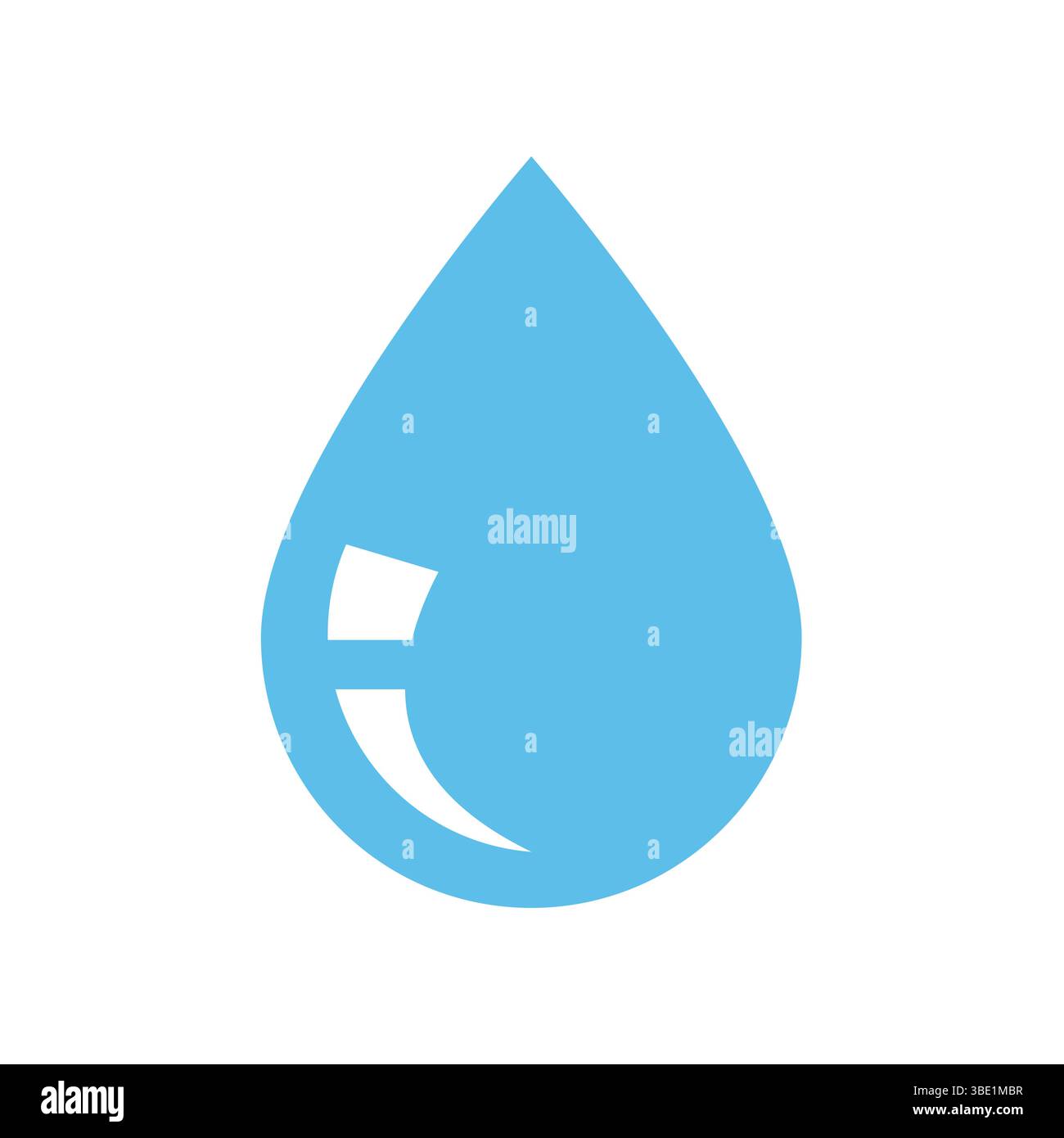 Drop of water with reflection. Shiny droplet waterdrop or raindrop ...