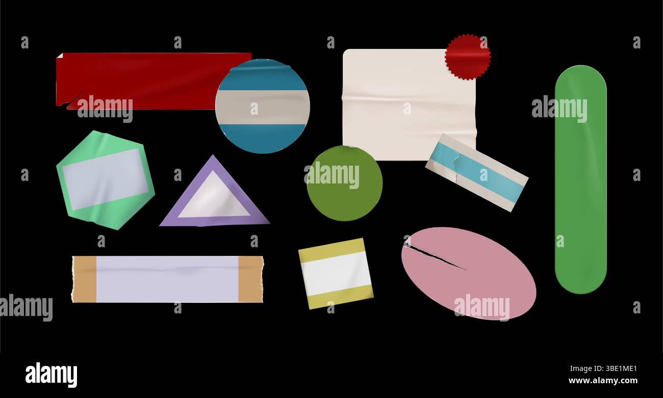 Set of vintage price stickers and tags in various shapes - rectangular ...