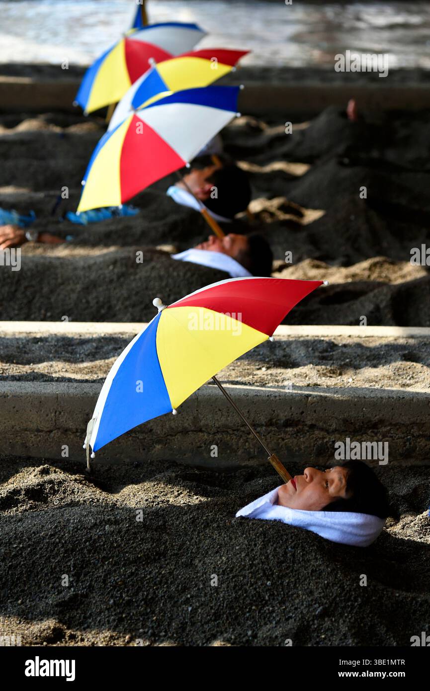 Thermal Sand Bath,Ibusuki City,Kyushu island,Japan,Asia Stock Photo - Alamy
