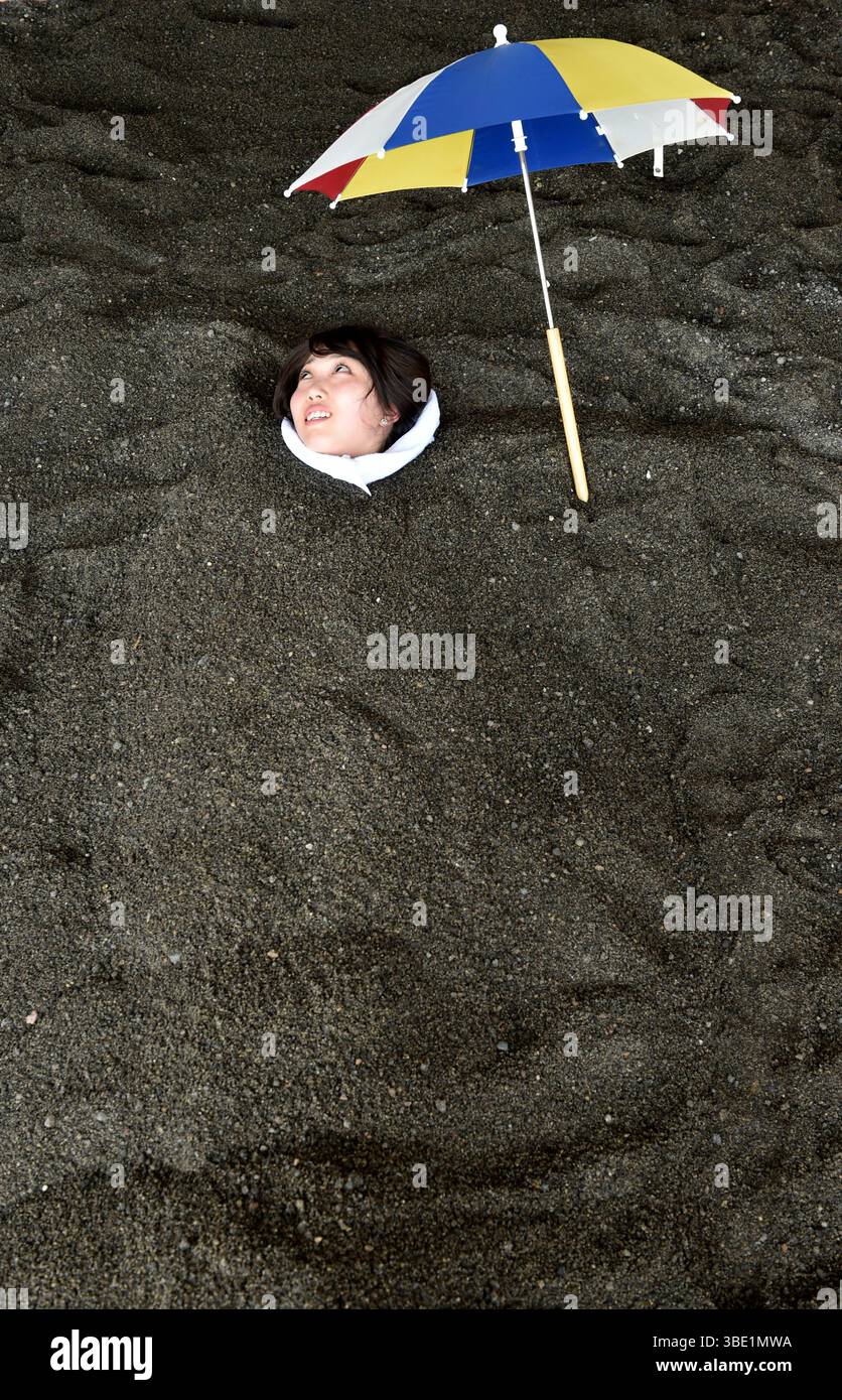 Thermal Sand Bath,Ibusuki City,Kyushu island,Japan,Asia Stock Photo - Alamy