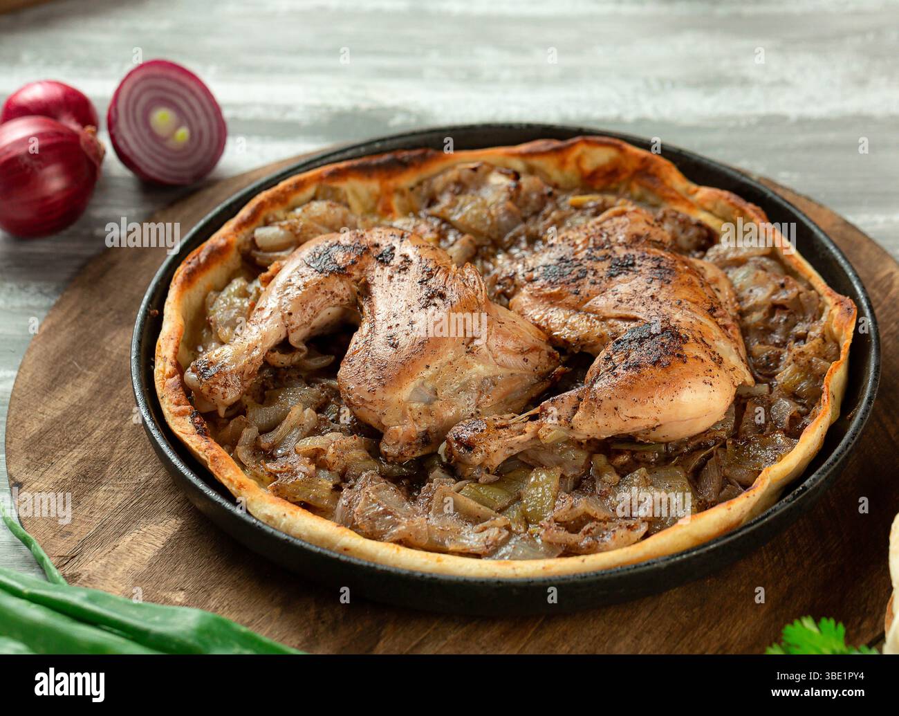 Musakhan, roasted chicken with onions and sumac, classic Arabic food ...