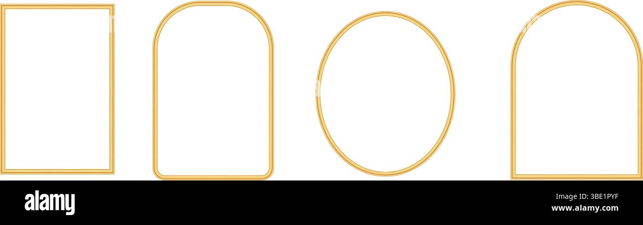 Golden 3d frame arch Cut Out Stock Images & Pictures - Alamy