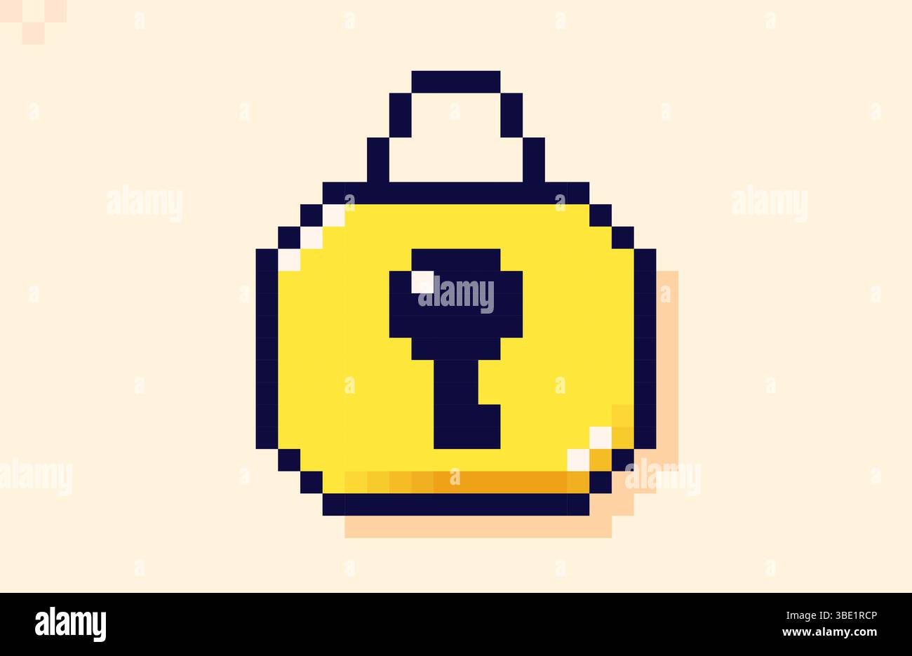 Yellow padlock drawn in pixel art 8 bit style Stock Vector Image & Art ...