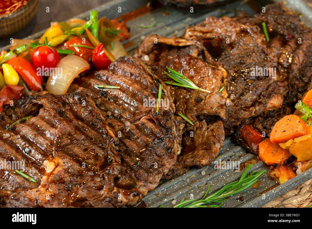 Grilled meat cubes with vegetables, Eastern Arabic cuisine Stock Photo ...