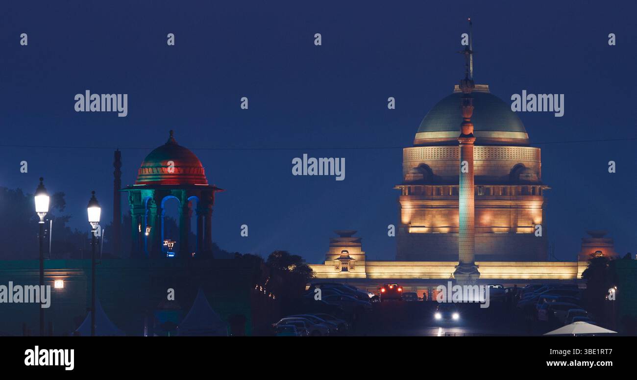 New Delhi, Delhi, India. Close up of Rashtrapati Bhavan, Viceroys House ...