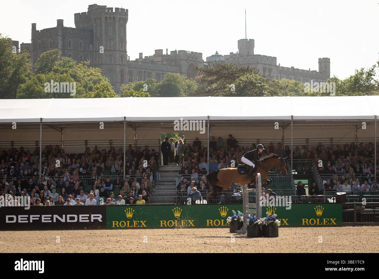 Windsor, Berkshire, UK. 18th May, 2025. Show Jumper Eve Jobs from the ...