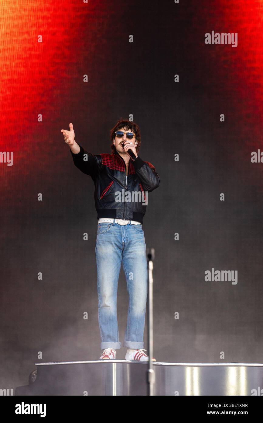 Napa, USA. 25th May, 2025. Benson Boone performs on Day 2 of BottleRock ...