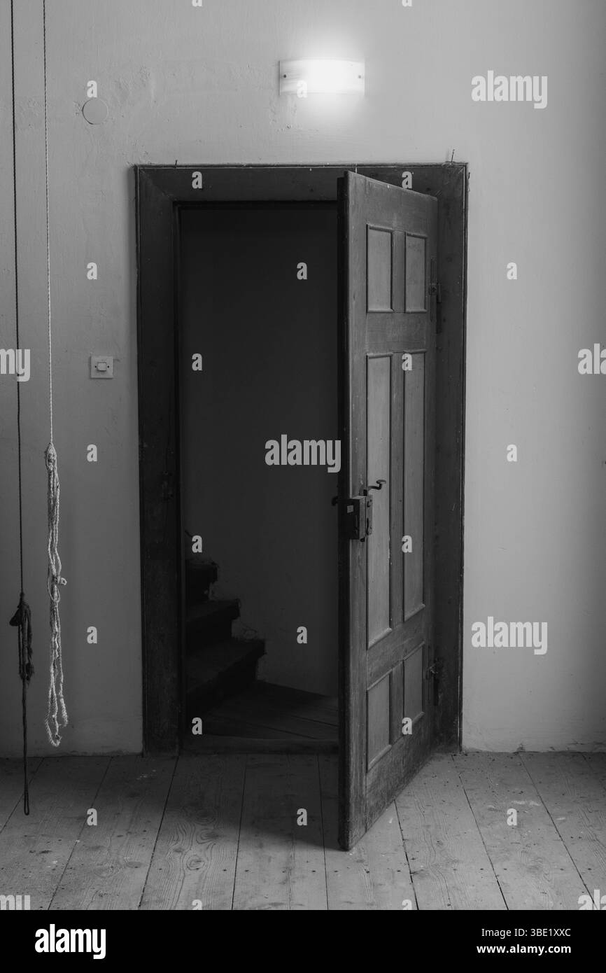 Threshold of Silence. Inside Open Door Frame Stock Photo - Alamy