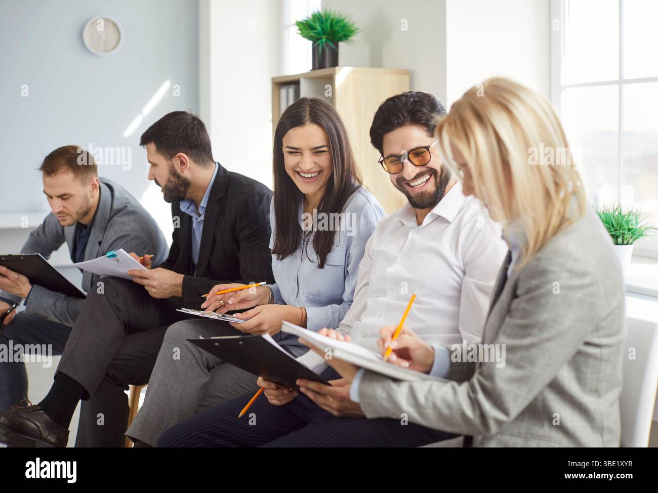 Smiling diverse office workers group, happy hr team of employees ...