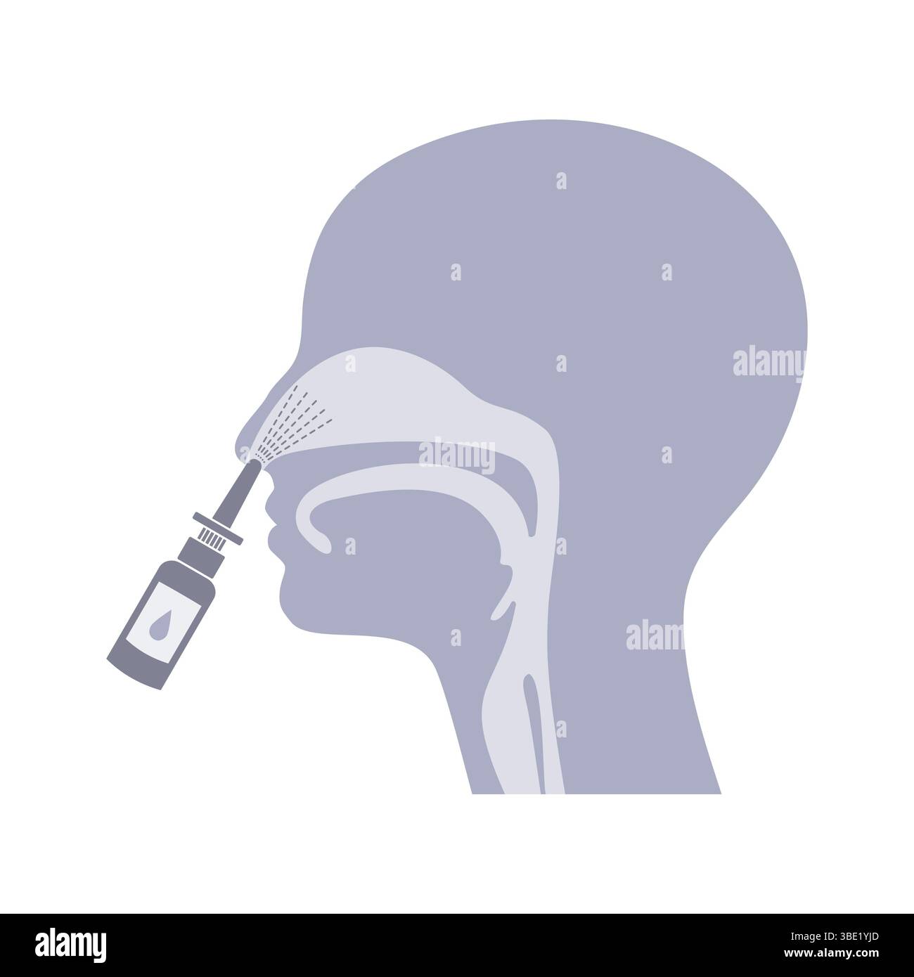 Using nasal spray, spraying to the nose Stock Photo - Alamy