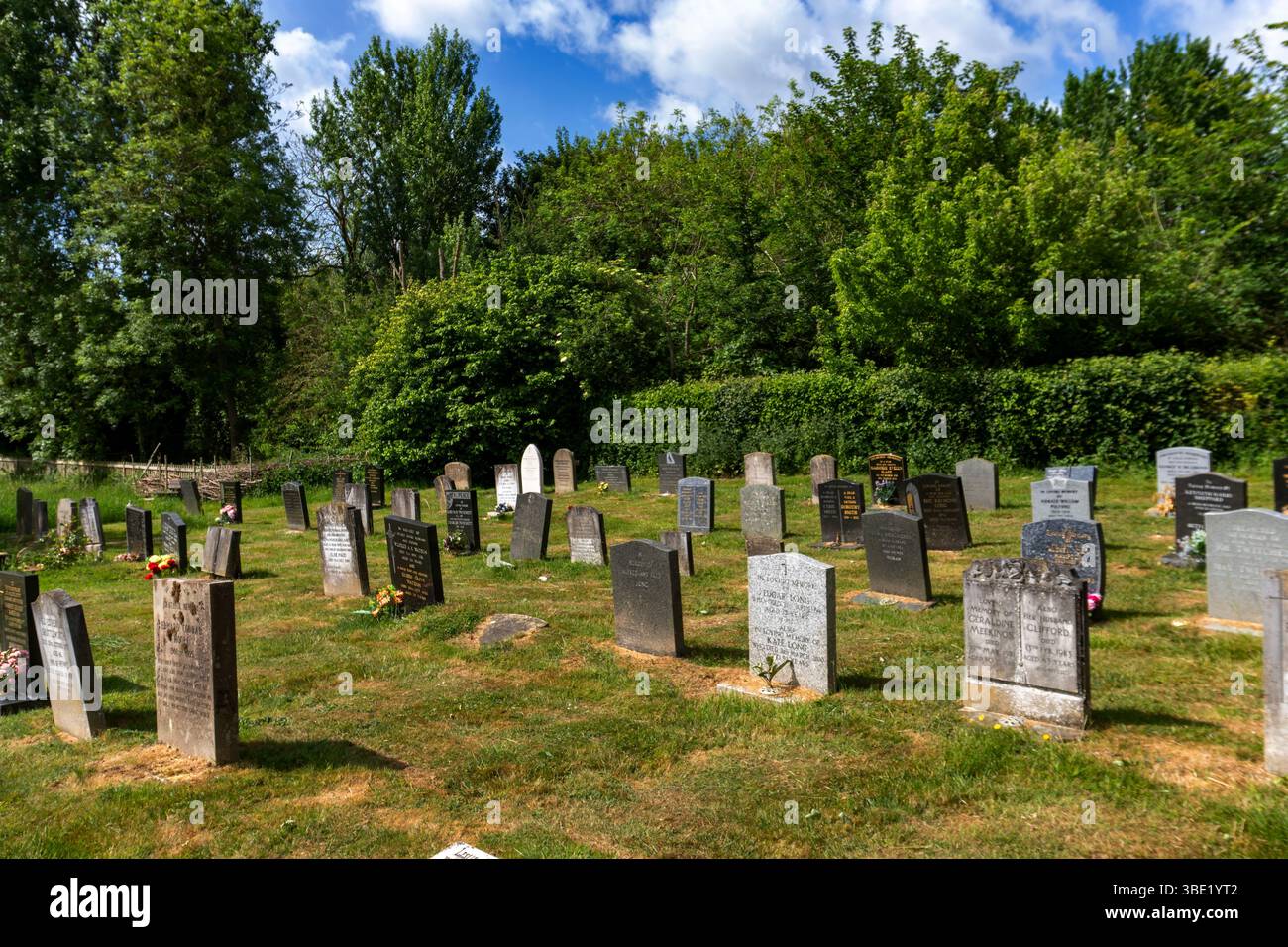 Headstones in the cemetery in Clare, Suffolk, UK Stock Photo - Alamy