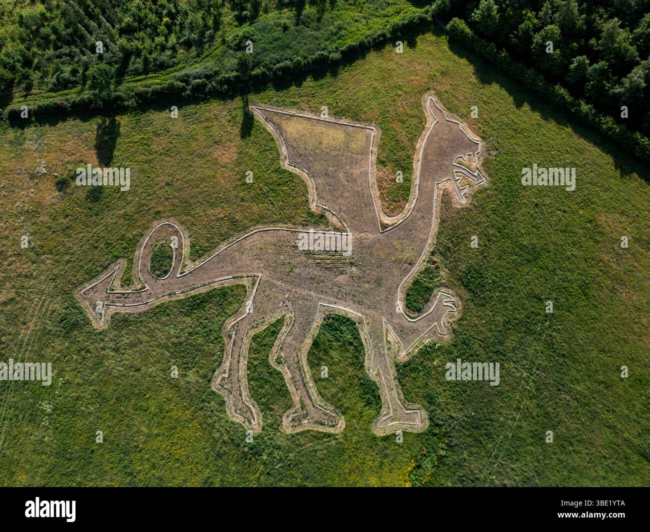 An aerial view of the Bures Dragon in Suffolk, UK Stock Photo - Alamy