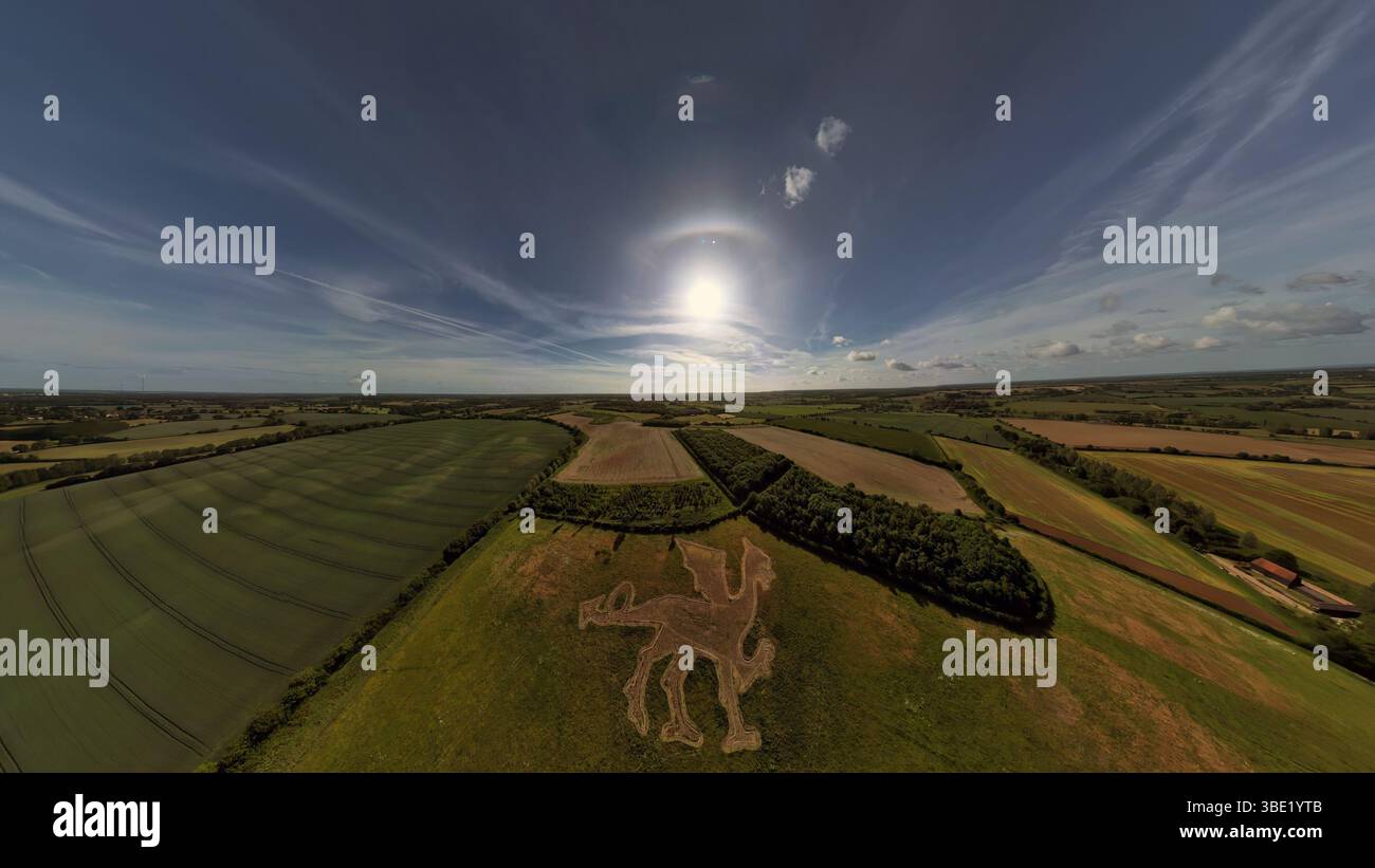 An aerial view of the Bures Dragon in Suffolk, UK Stock Photo - Alamy