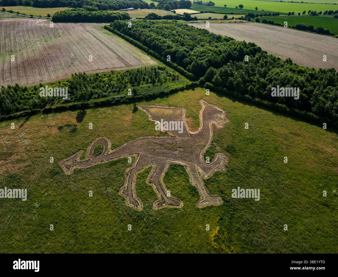 An aerial view of the Bures Dragon in Suffolk, UK Stock Photo - Alamy