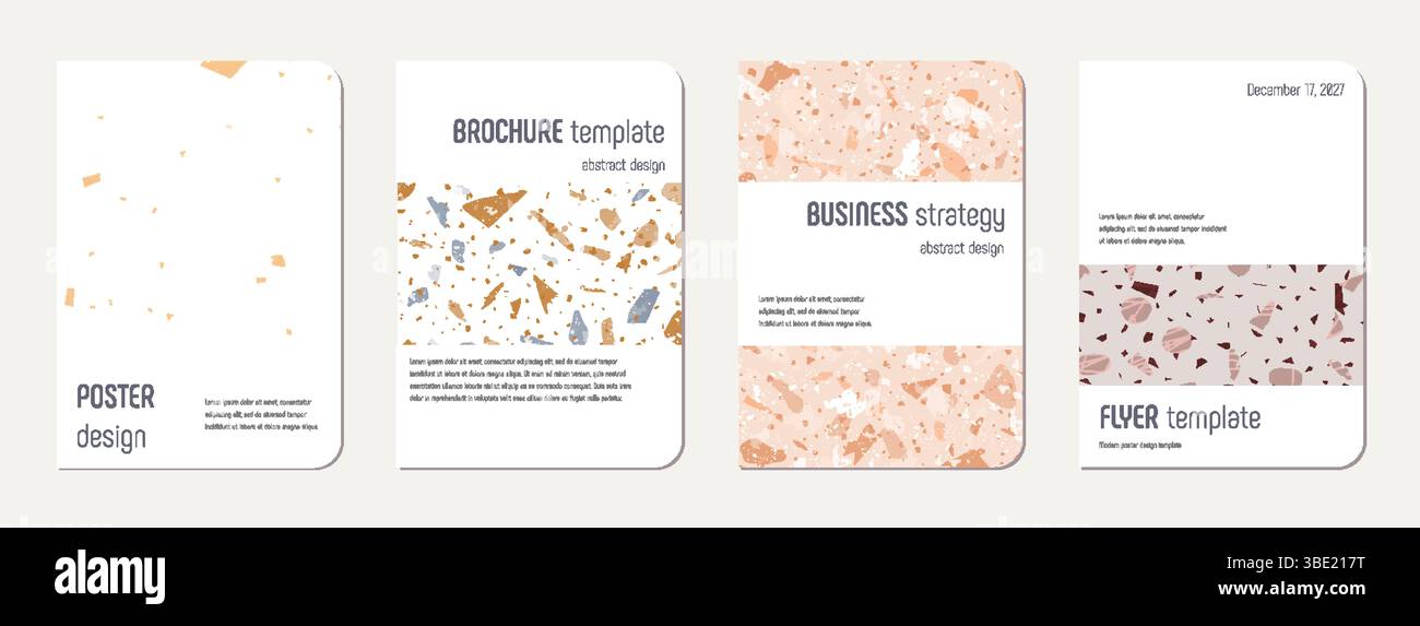 School notebook cover design. Terrazzo abstract background made of ...