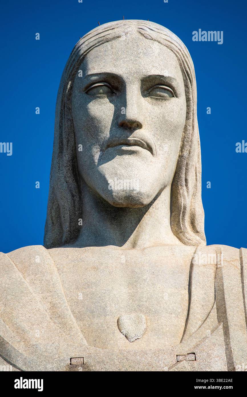 Rio de Janeiro, Brazil: close up on Christ the Redeemer, deco-style ...