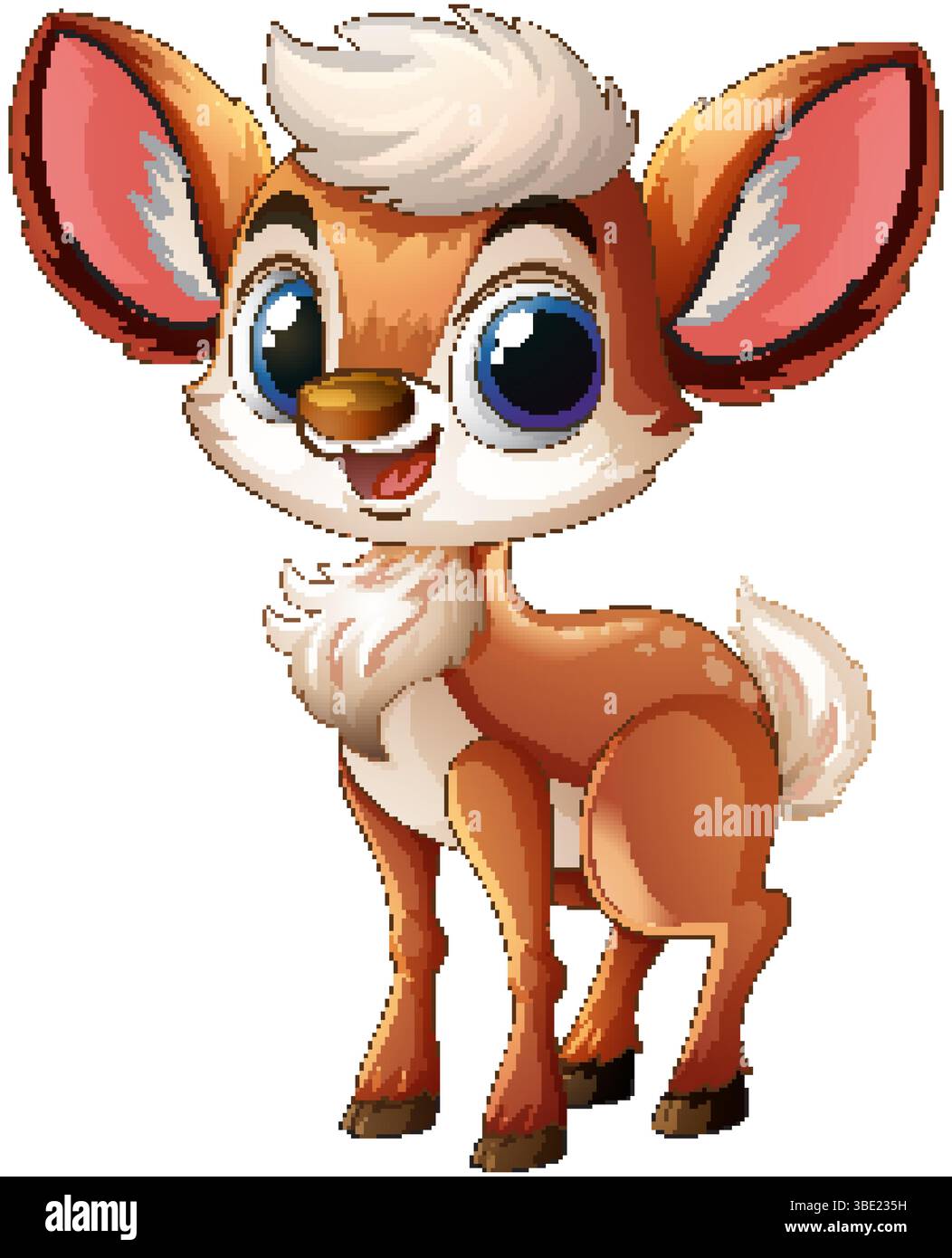 Cute baby deer with big eyes and fluffy tail Stock Vector Image & Art ...