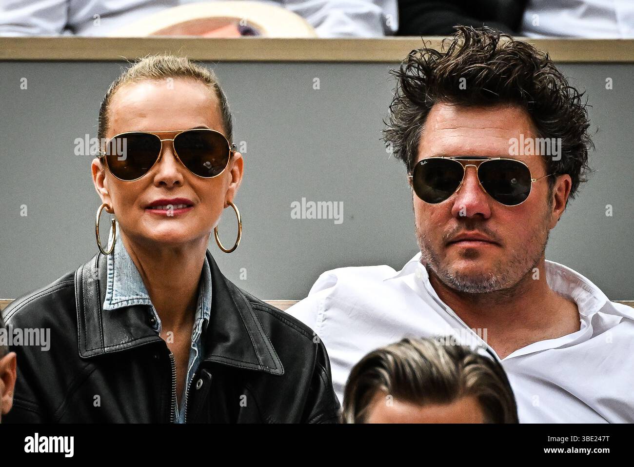 Laeticia HALLYDAY with his boyfriend Frederic SUANT during the second ...