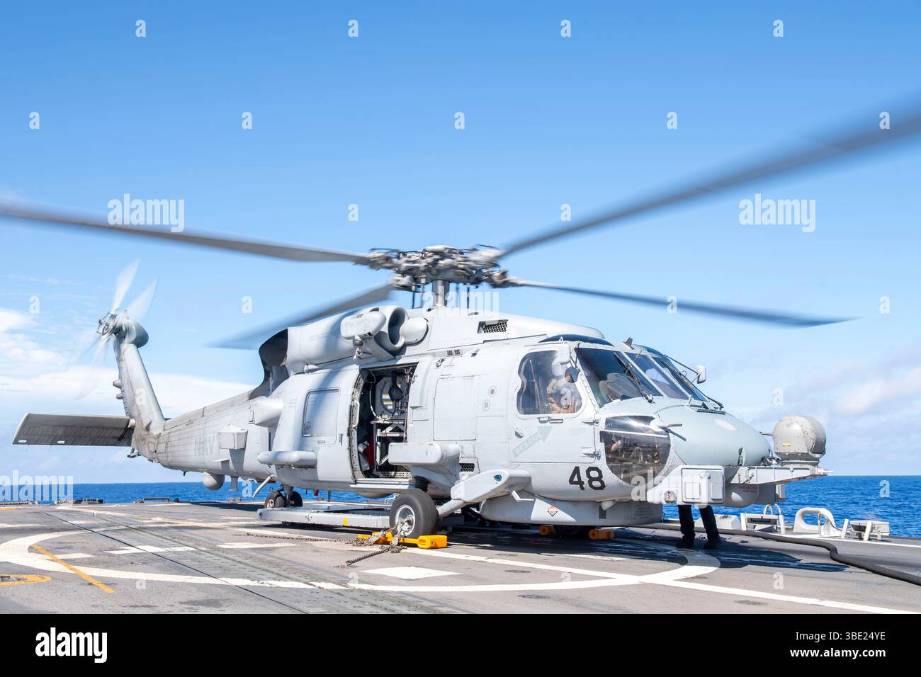 An MH-60R Sea Hawk helicopter from the “Scorpions” from Helicopter ...