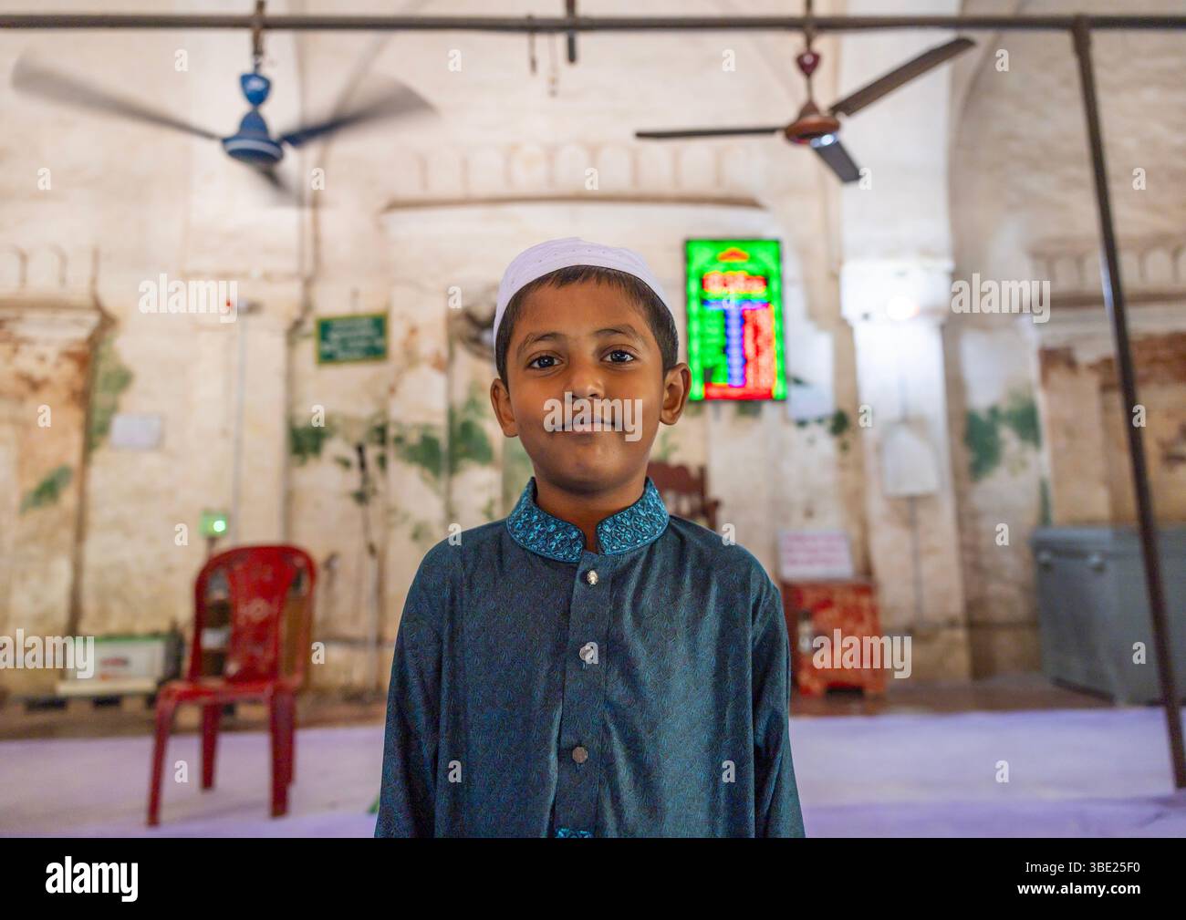 Bangladeshi boy inside Qasba Mosque, Barisal Division, Gournadi ...