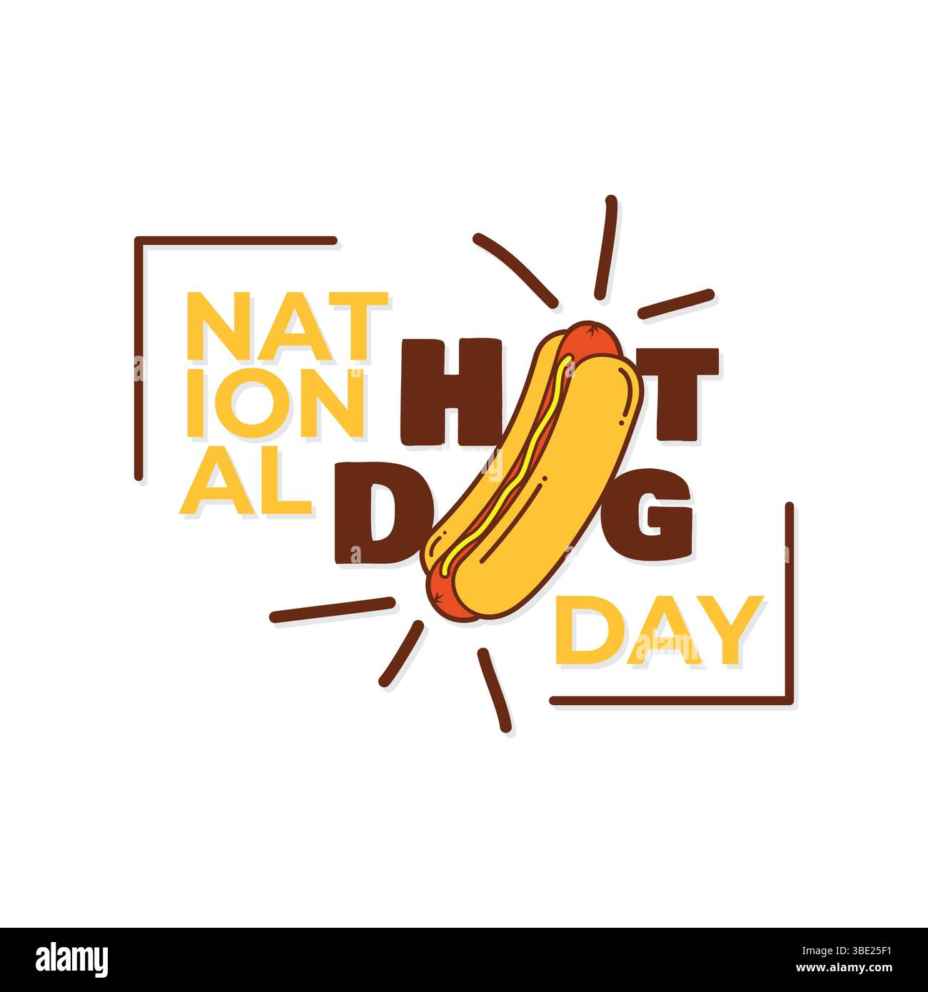 National Hot Dog Day letter design template background vector ...