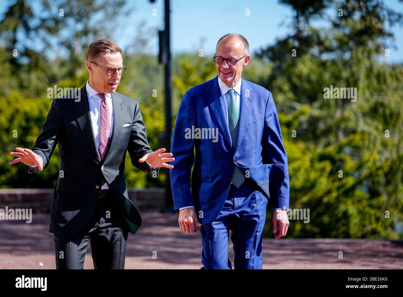 Turku, Finland. 27th May, 2025. Federal Chancellor Friedrich Merz (r ...