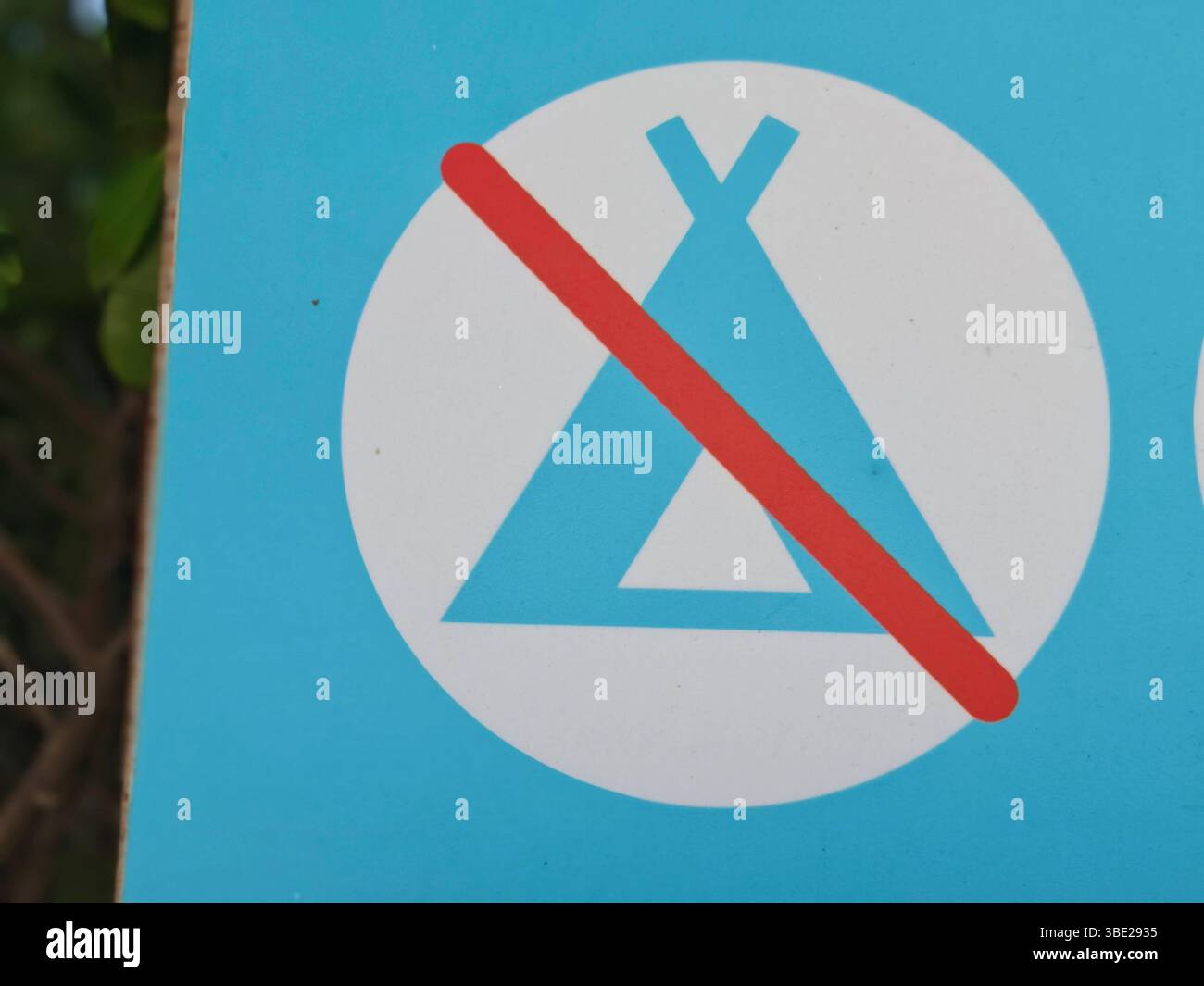 camping prohibition road sign, camping ban on the site camping ...