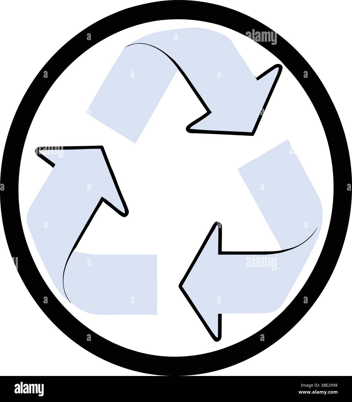 Recycle symbol with three arrows in a circular motion isolated on white ...