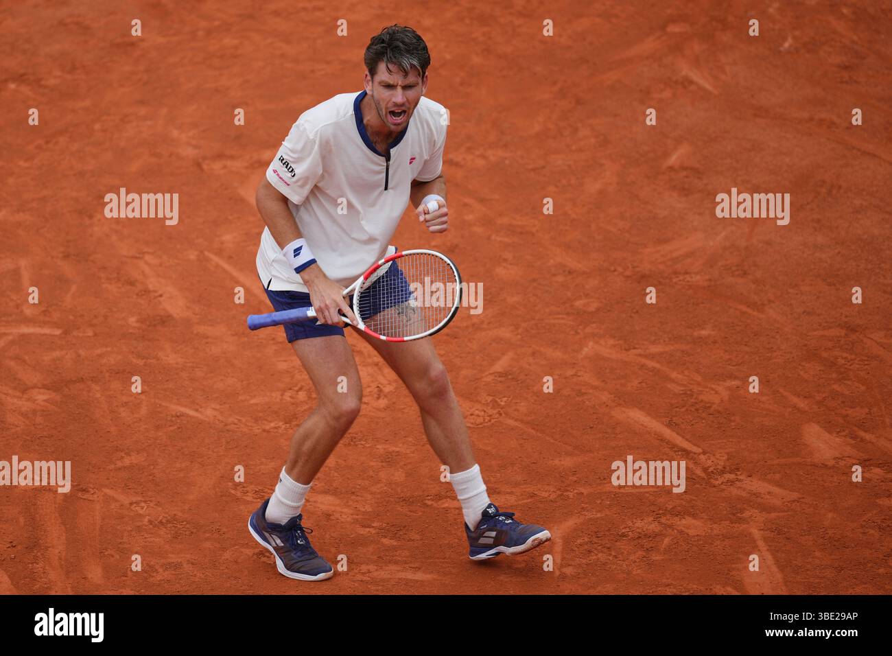 Britain's Cameron Norrie reacts after winning a point to Russia's ...