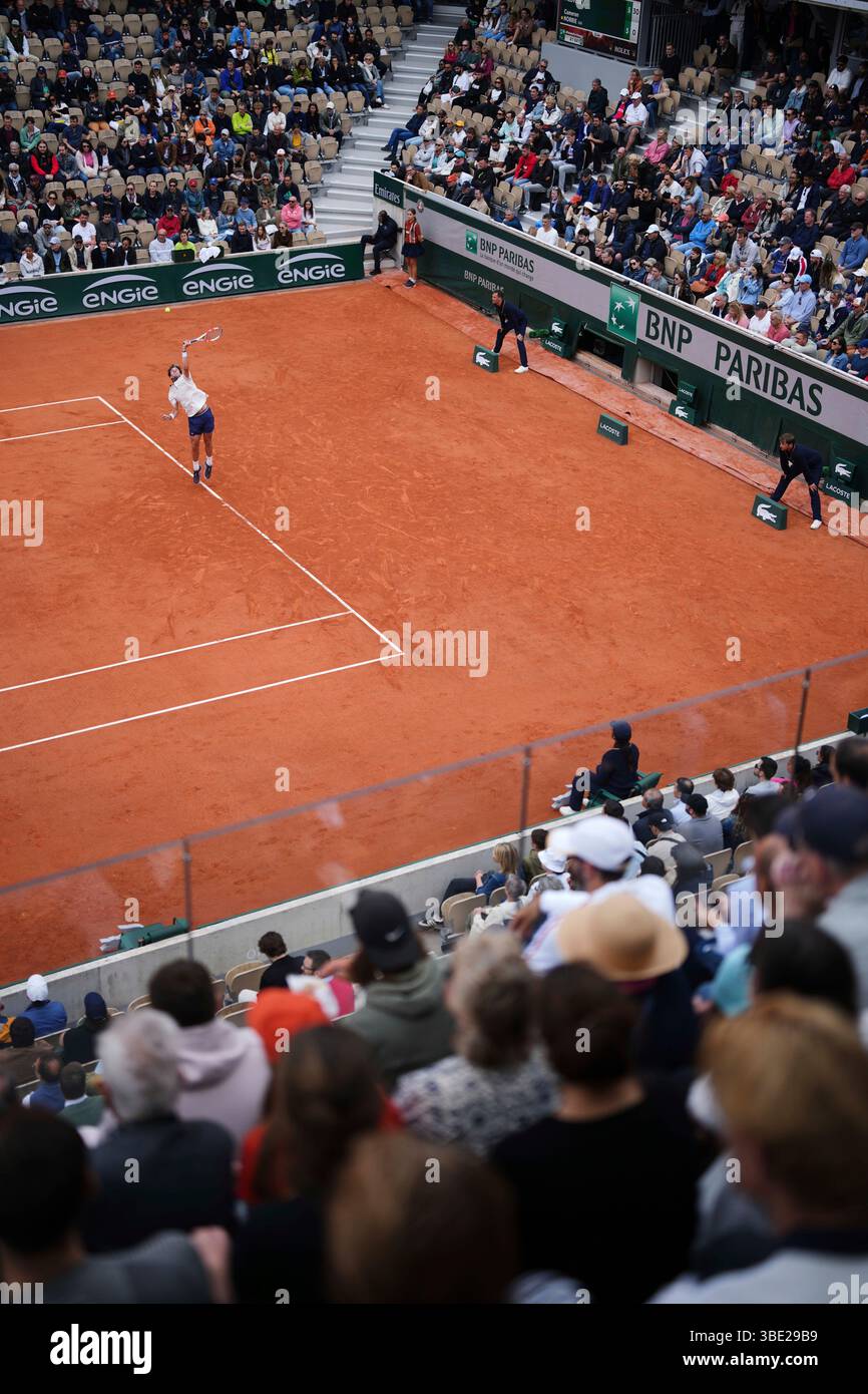 Britain's Cameron Norrie serves against Russia's Daniil Medvedev during ...