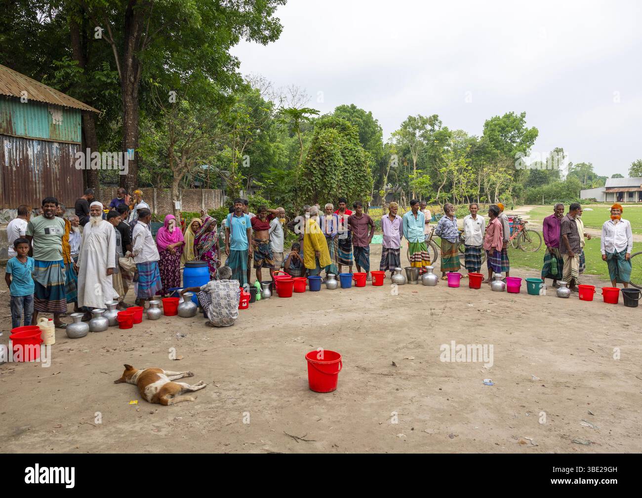 Bangladeshi farmers selling their fresh cow milk in the market, Dhaka ...