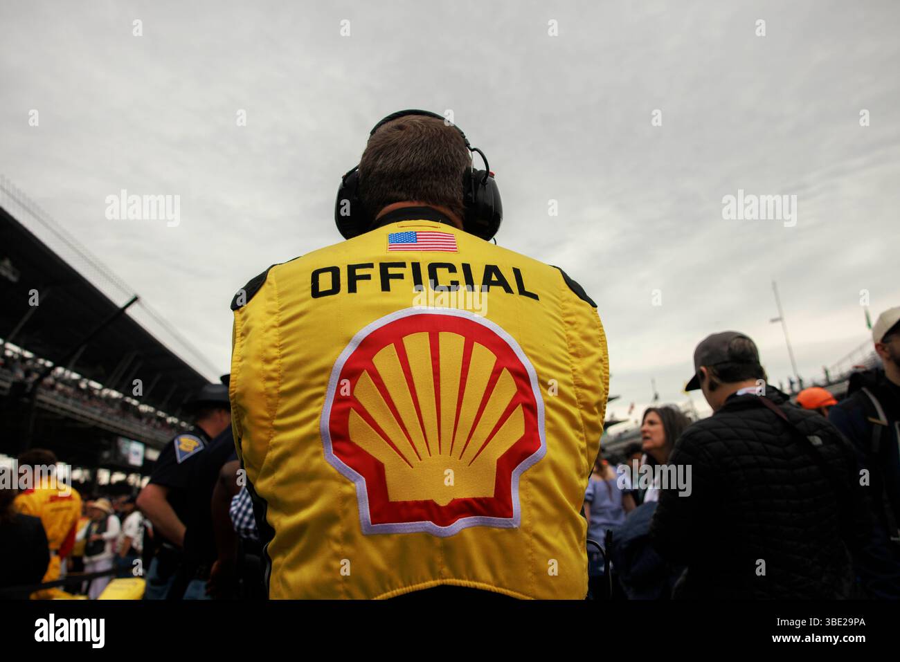 Indianapolis, United States. 25th May, 2025. A racing official stands ...