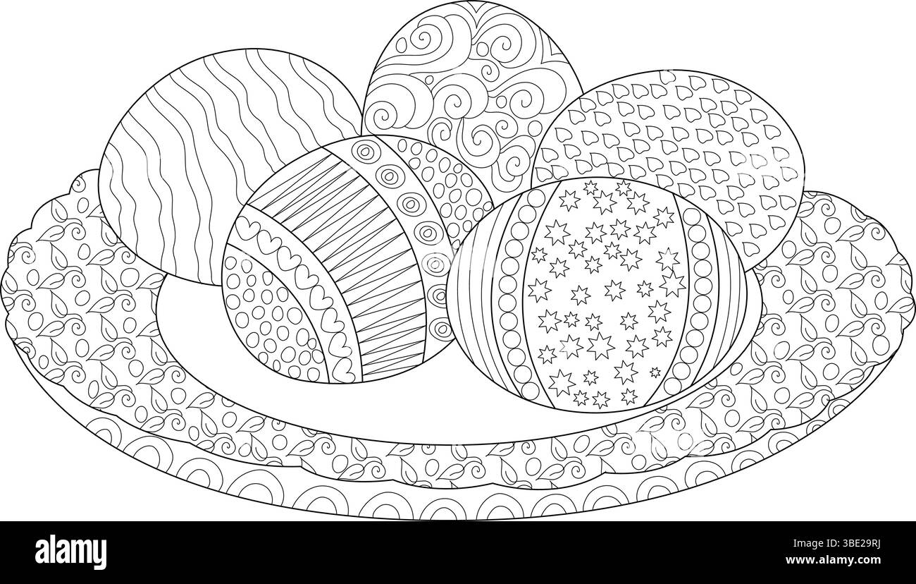 Patterned easter eggs Black and White Stock Photos & Images - Alamy