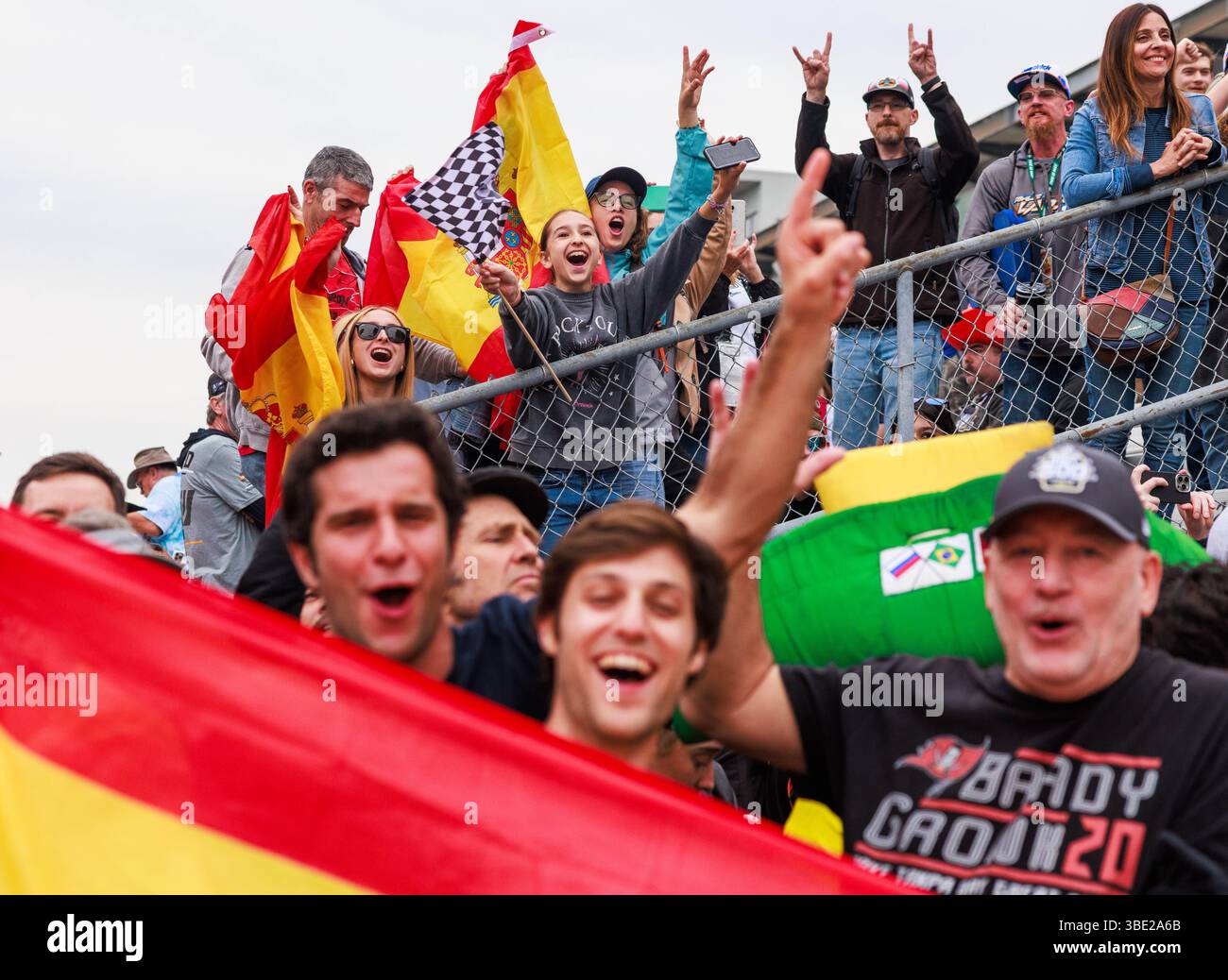 Fans celebrate after Alex Palou, (10) Chip Ganassi Racing wins the NTT ...