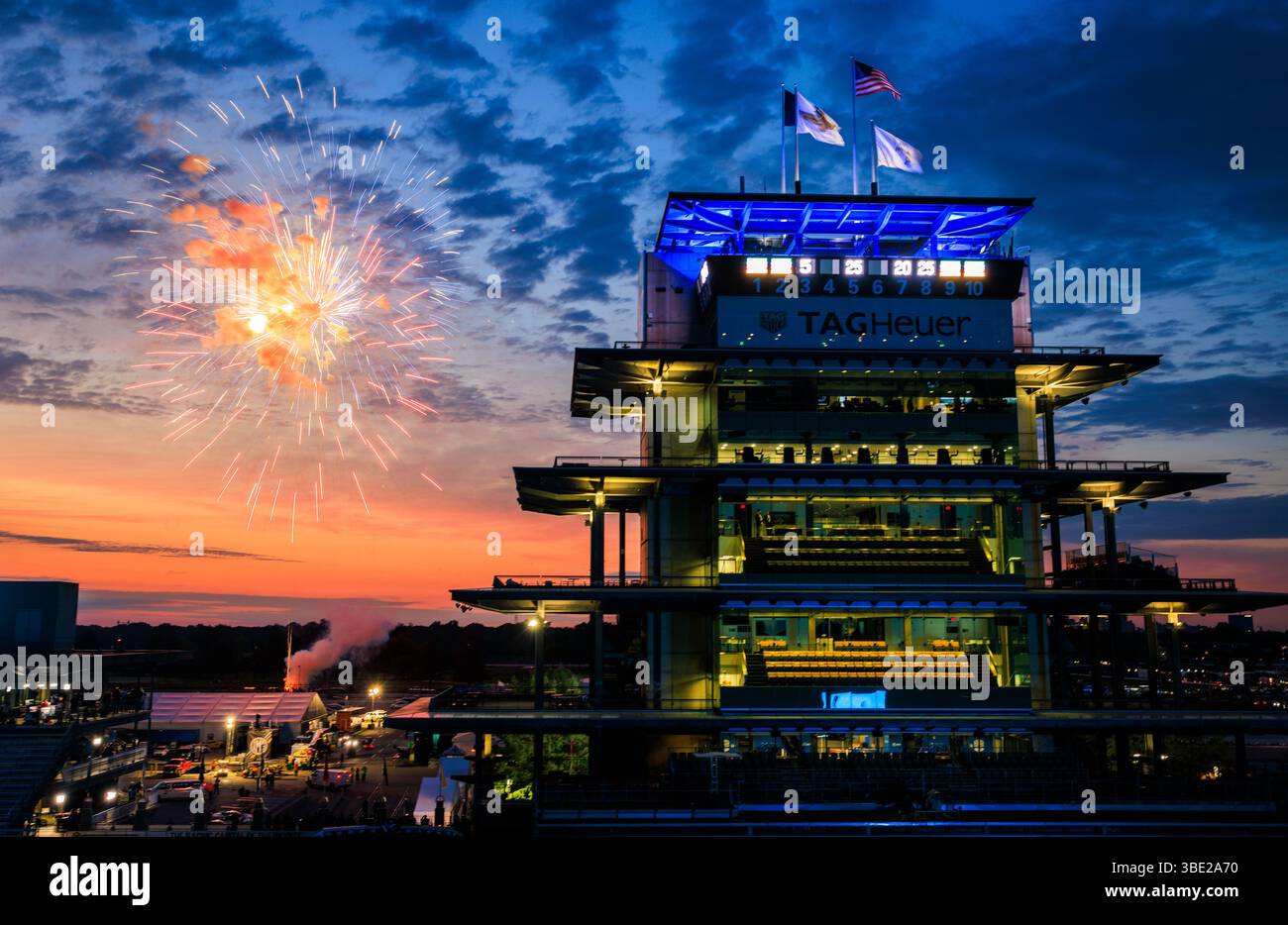 Fireworks at the beginning of the NTT IndyCar Series 109th Running of ...