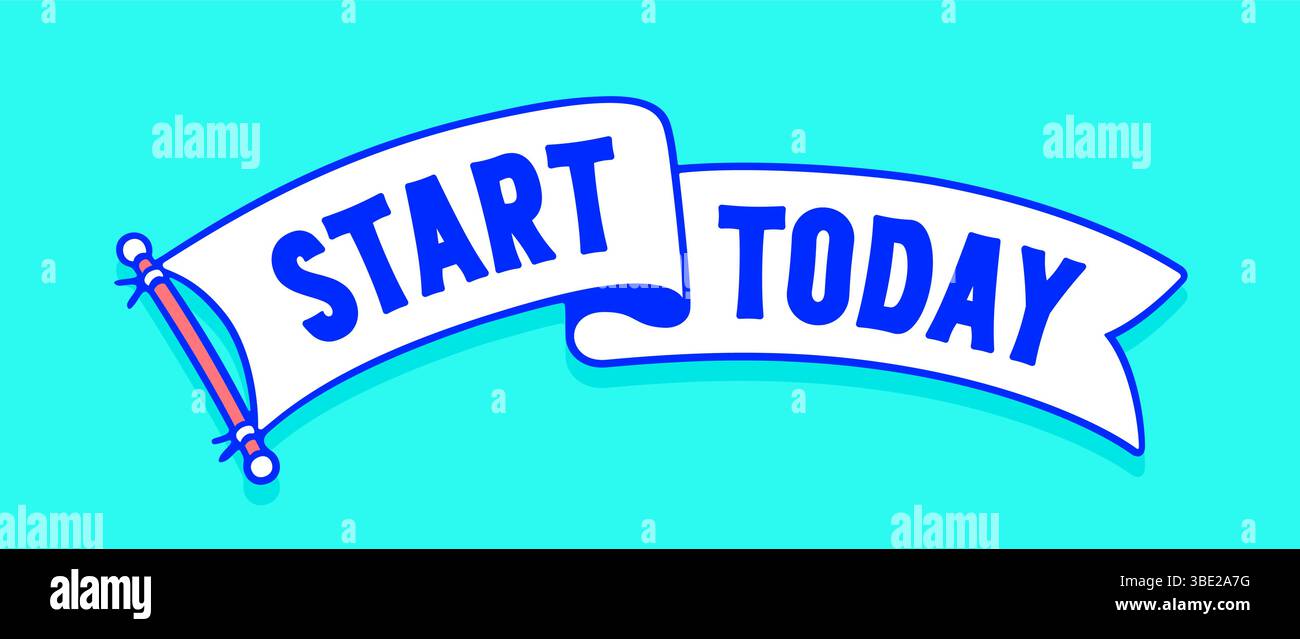 Start Today. Flag ribbon template Stock Vector Image & Art - Alamy